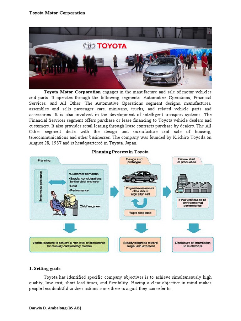 Toyota Motor Corporation's Organizational Structure and Planning ...