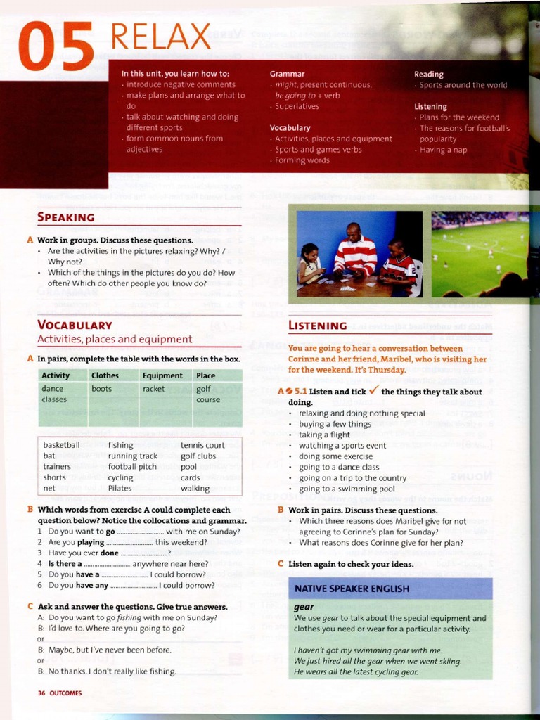 Unit 5 RELAX Outcomes Pre Intermediate | PDF | Adjective | Linguistics