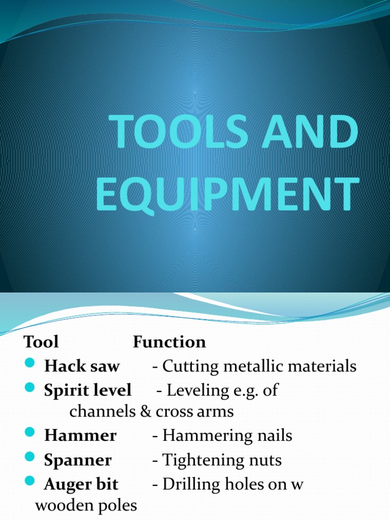 Essential Tools and Equipment Guide | PDF | Tools | Wire