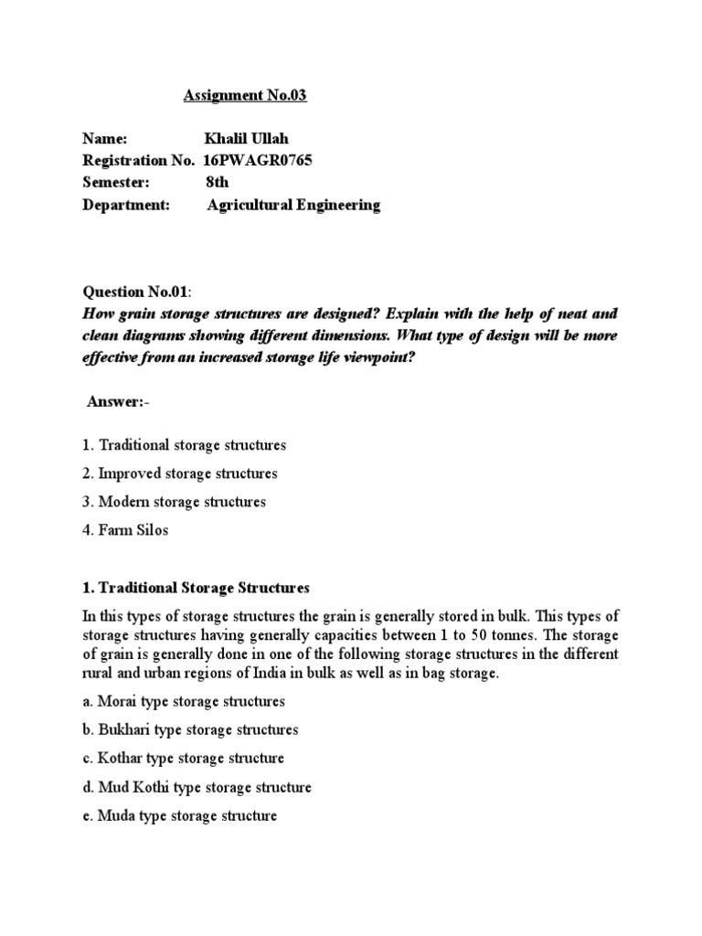 Designing Frame For Grain Storage Building | PDF | Roof | Cereals
