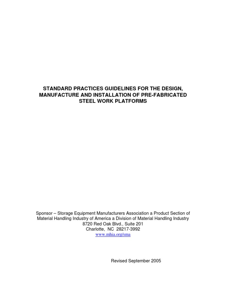Standard Practices Guidelines For The Design, Manufacture and ...