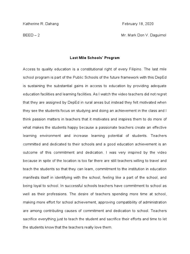 Last Mile Schools Program Overview | PDF | Career & Growth