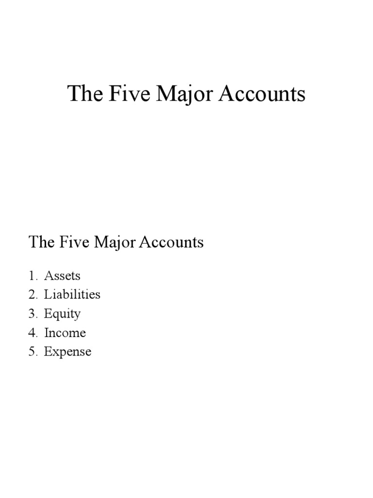 The Five Major Accounts | PDF | Finance & Money Management