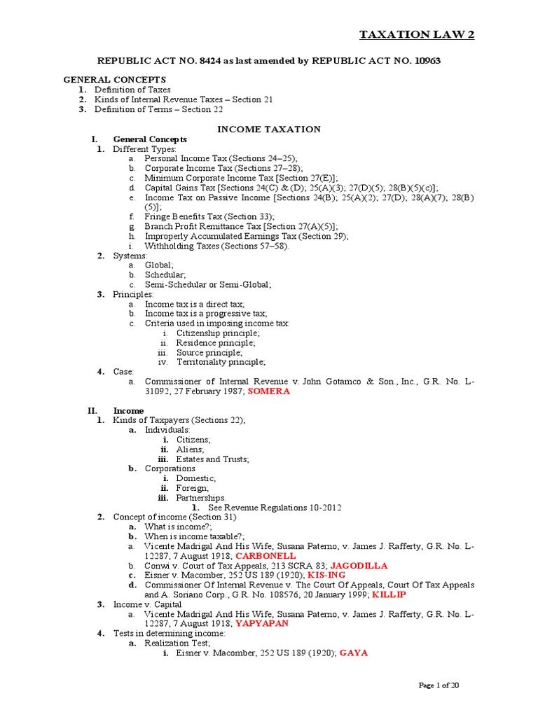 REPUBLIC ACT NO. 8424 As Last Amended by REPUBLIC ACT NO. 10963 | PDF ...