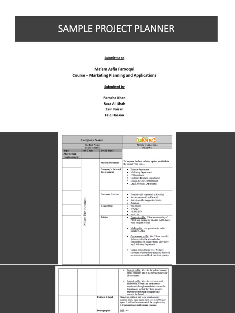 Sample Project Planner | PDF
