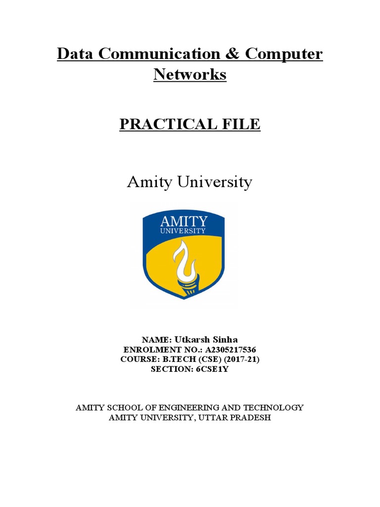 DCCN File (Utkarsh Sinha 7536) | PDF | Ip Address | Local Area Network DCCN File (Utkarsh Sinha 7536) | PDF | Ip Address | Local Area Network