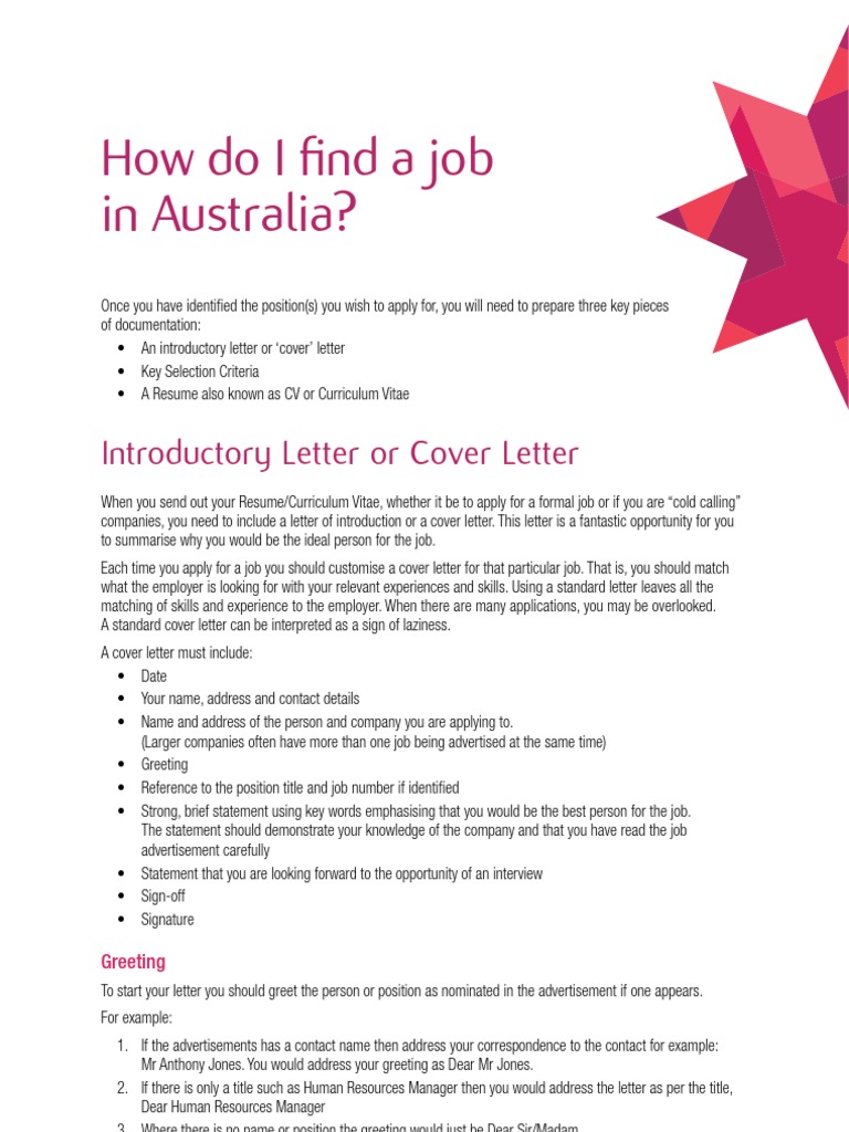 Australian Cover Letter | PDF | Résumé