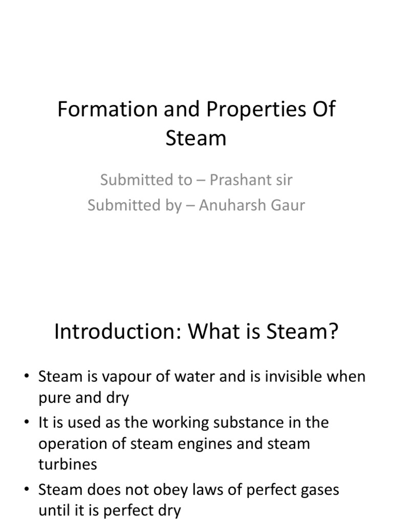 Steam Formation and Properties Explained | PDF | Steam | Steam Engine