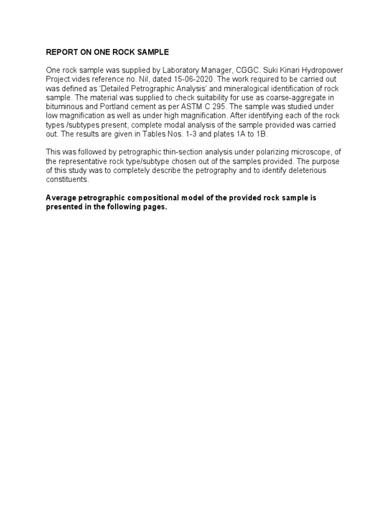 Report Rock Sample | PDF | Sandstone | Clastic Rock