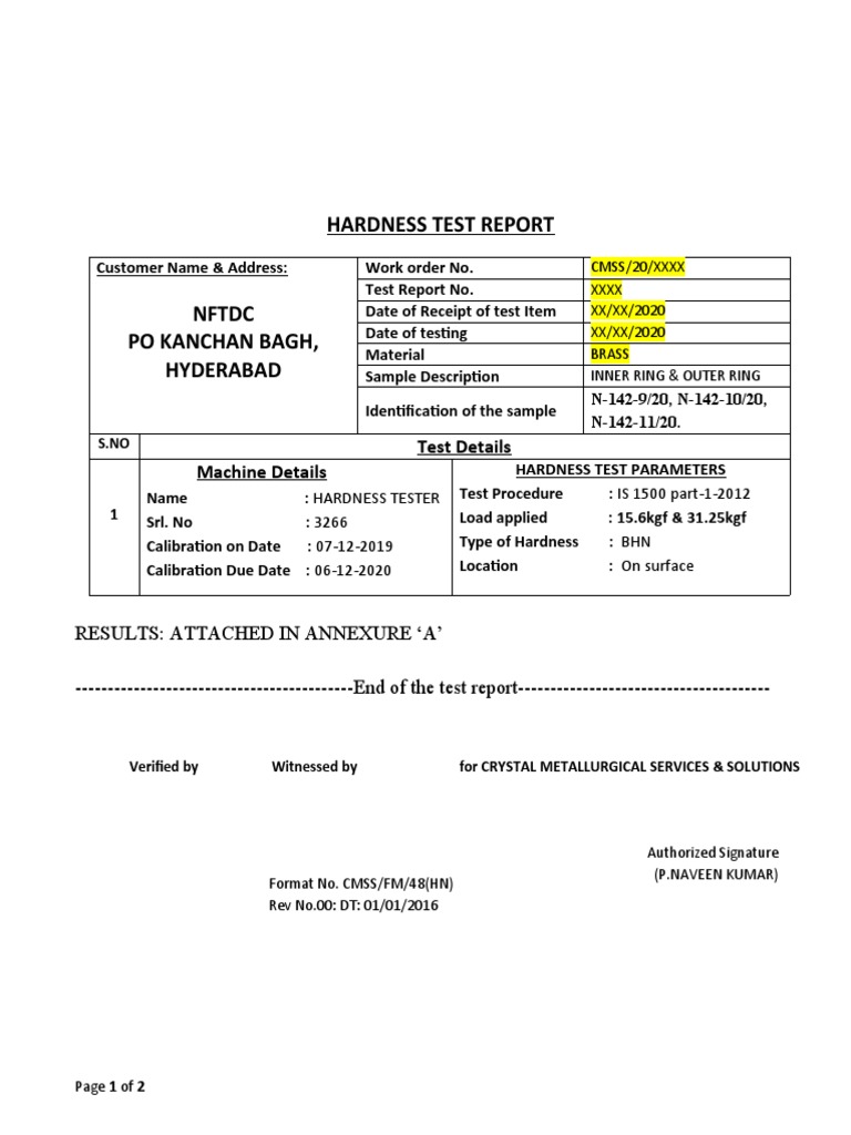 Ineer and Outer Ring Test Report | PDF | Nature