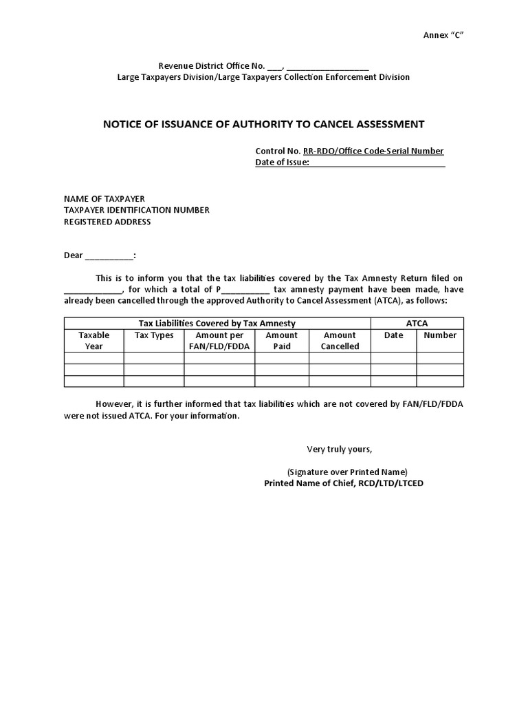 Annex C of Rmo On Tad | PDF