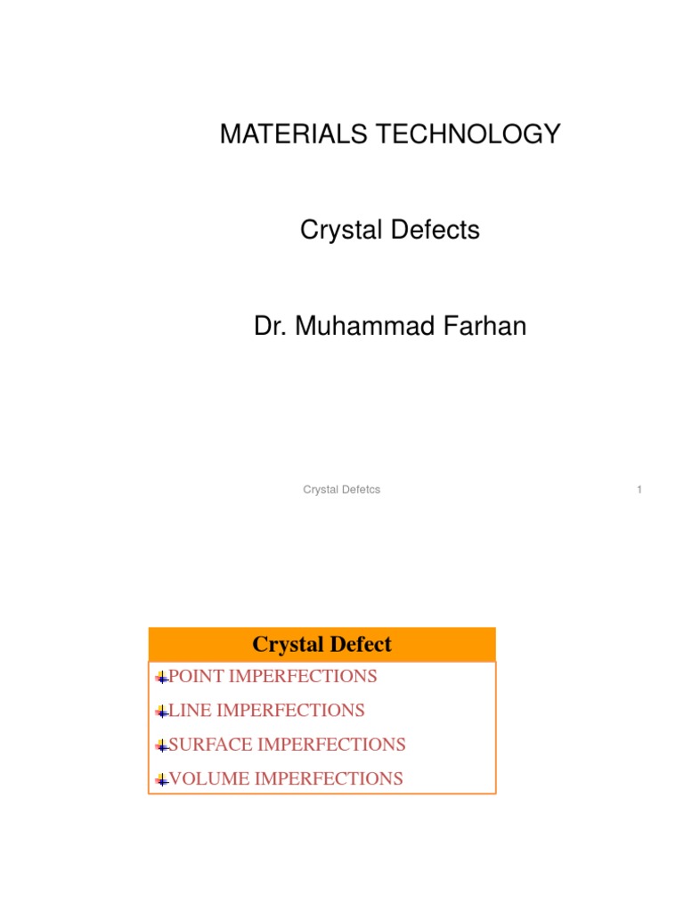 An In-Depth Look at Crystal Defects and Imperfections | PDF ...