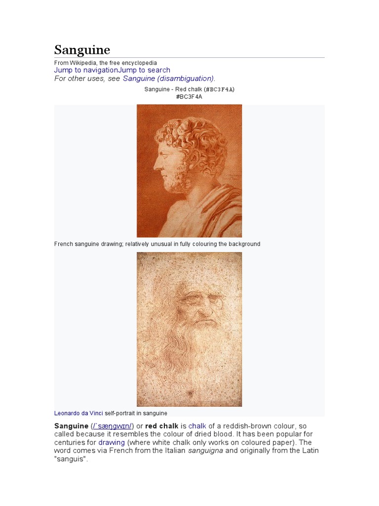 Sanguine: For Other Uses, See | PDF