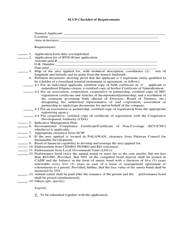 SLUP Requirements Checklist | PDF | Board Of Directors | Bonds (Finance)