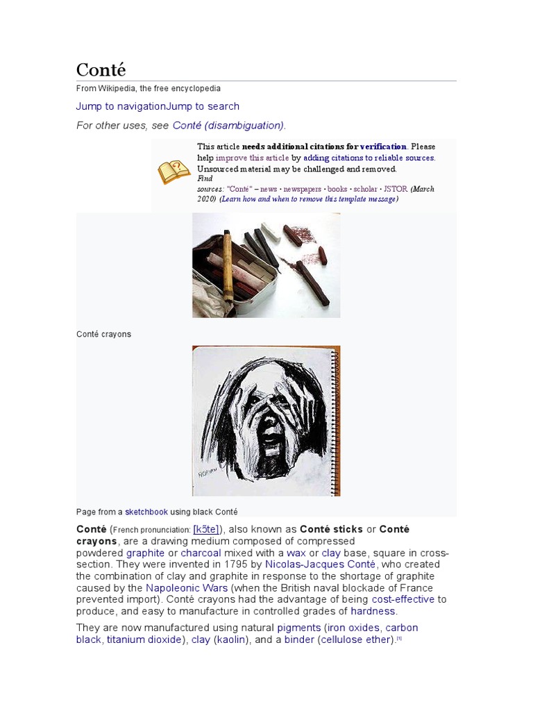 Conté: Jump To Navigationjump To Search | PDF | Art Materials ...