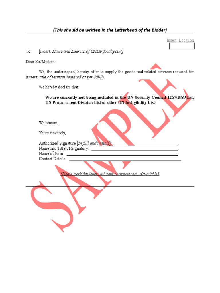 Sample Written Self Declaration | PDF | Business | Law