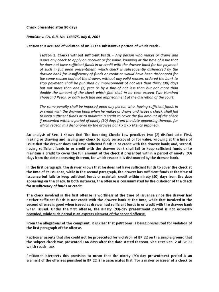 Research - Check Presented After 90 Days | Download Free PDF | Cheque ...