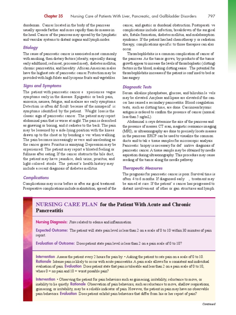 Liver & Pancreatic Nursing Care | PDF | Pancreatic Cancer | Pancreas