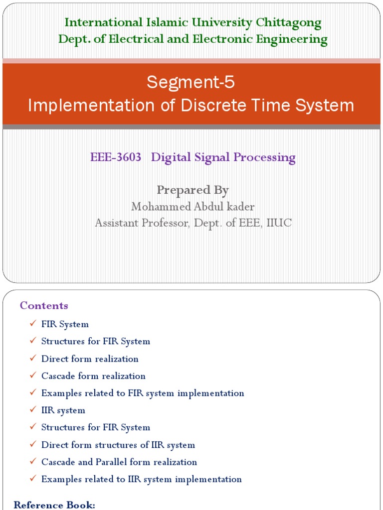 Segment-5 (Imlementation of DT System) | PDF | Zero Of A Function ...