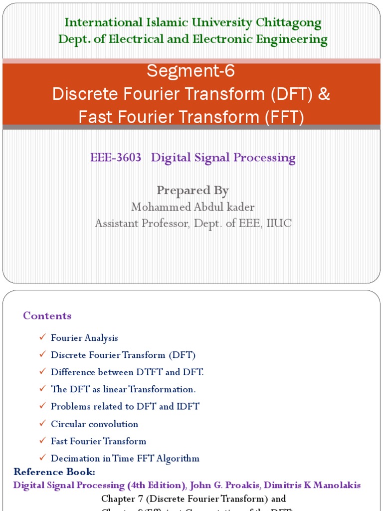 Segment-6 Discrete Fourier Transform (DFT) & Fast Fourier Transform ...