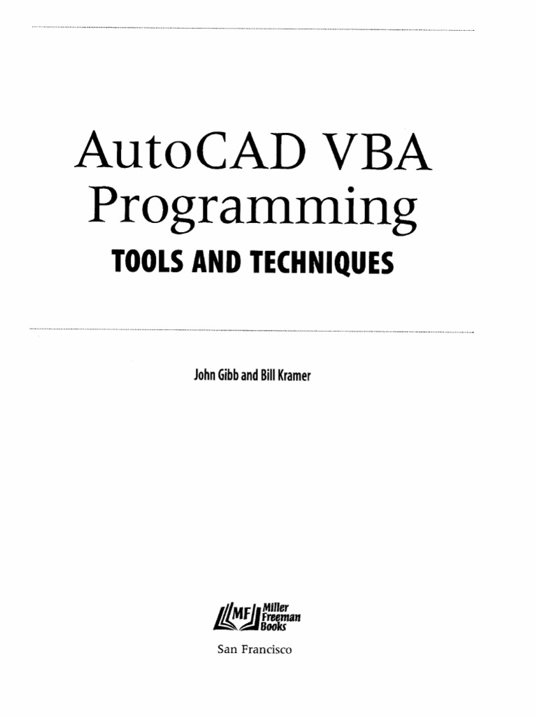 Autocad Vba Programming Tools And Techniques Pdf Visual Basic For Applications Object 5411