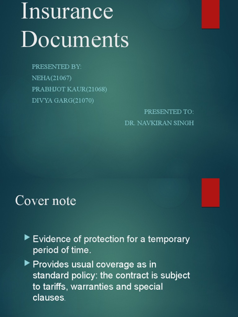 Insurance Documents | PDF