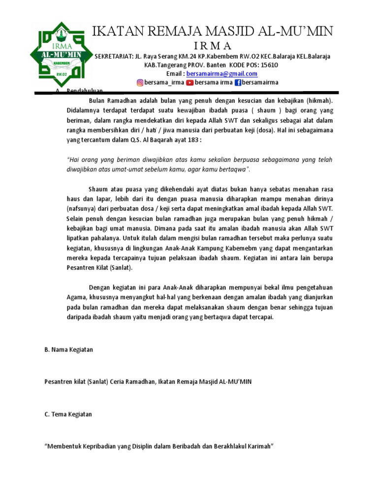 Proposal Sanlat | PDF