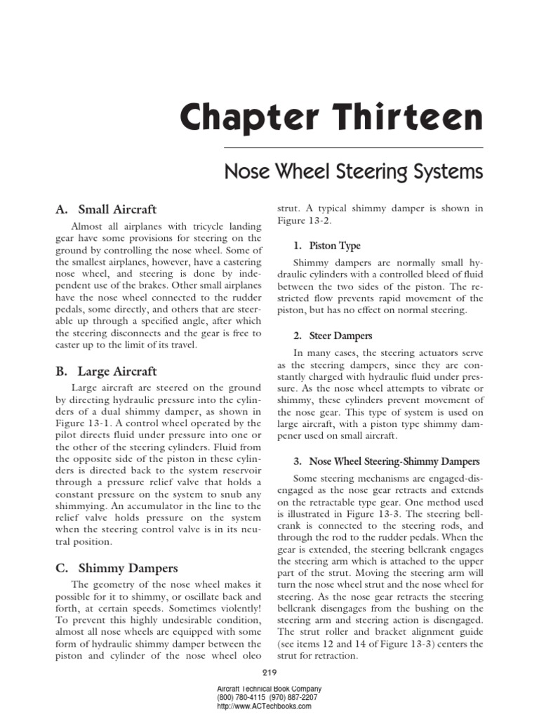 Chapter Thirteen: Nose Wheel Steering Systems | PDF | Landing Gear ...