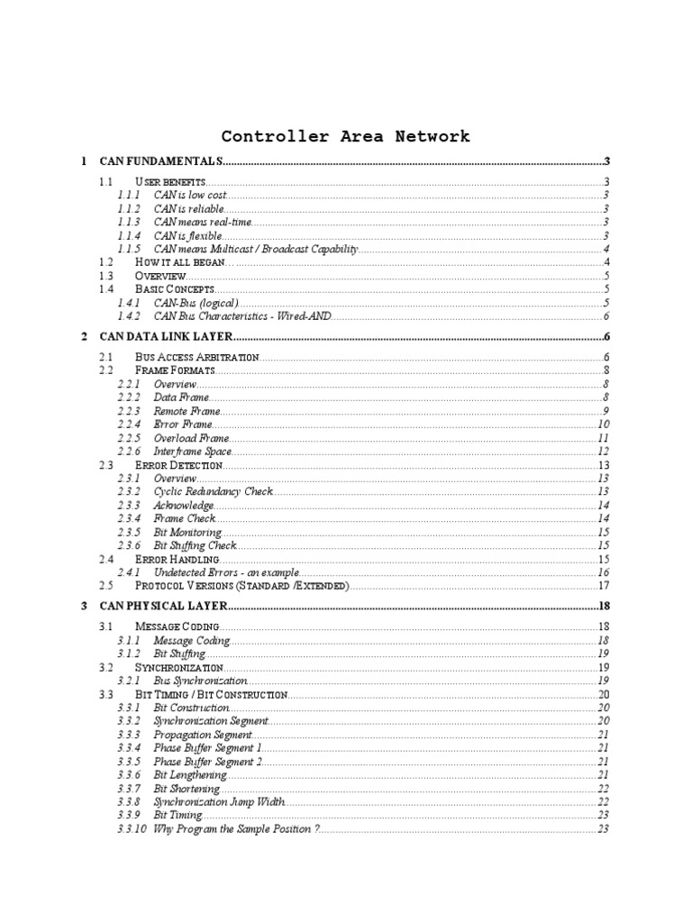 Controller Area Network Intro Pdf Error Detection And Correction