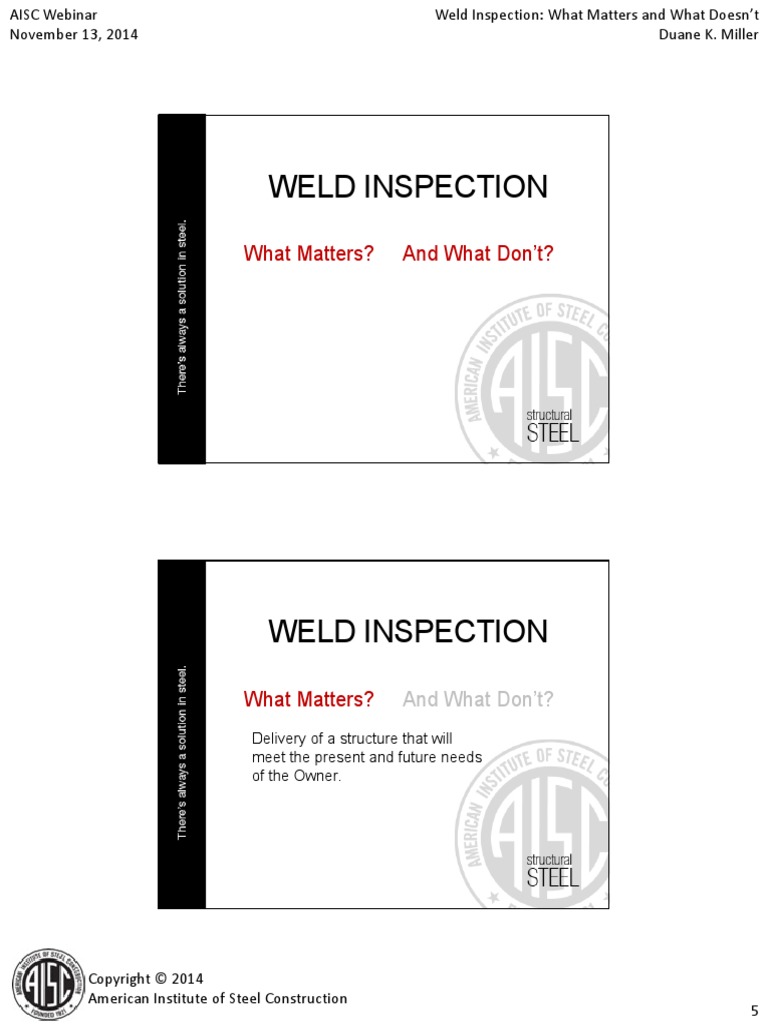 Weld Inspection: What Matters? and What Don't? | PDF