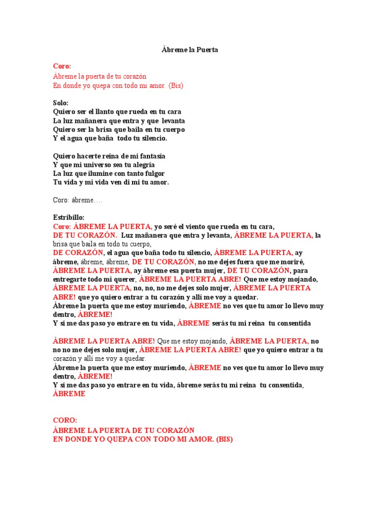 Ábreme La Puerta | PDF