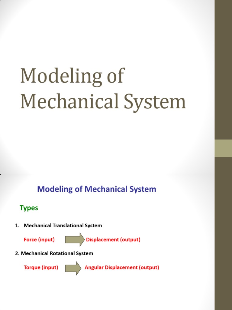 Mechanical System Modeling Guide | PDF | Machines | Inertia