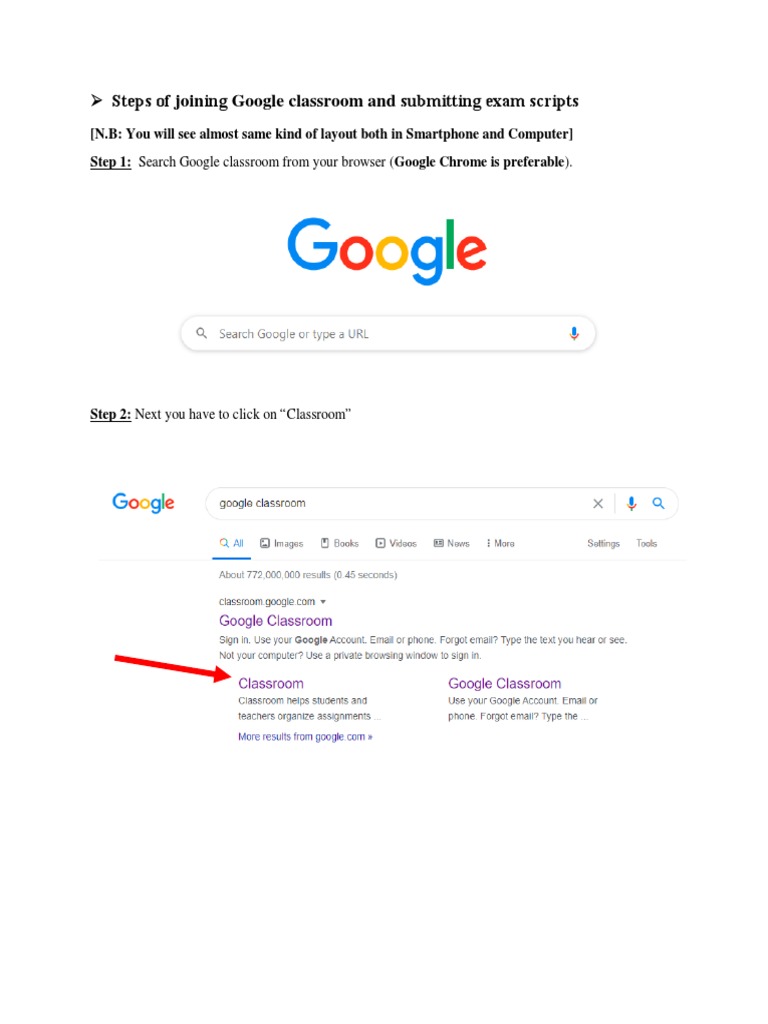 For Students - Steps To Follow For Submitting Exam Scripts Via Google ...