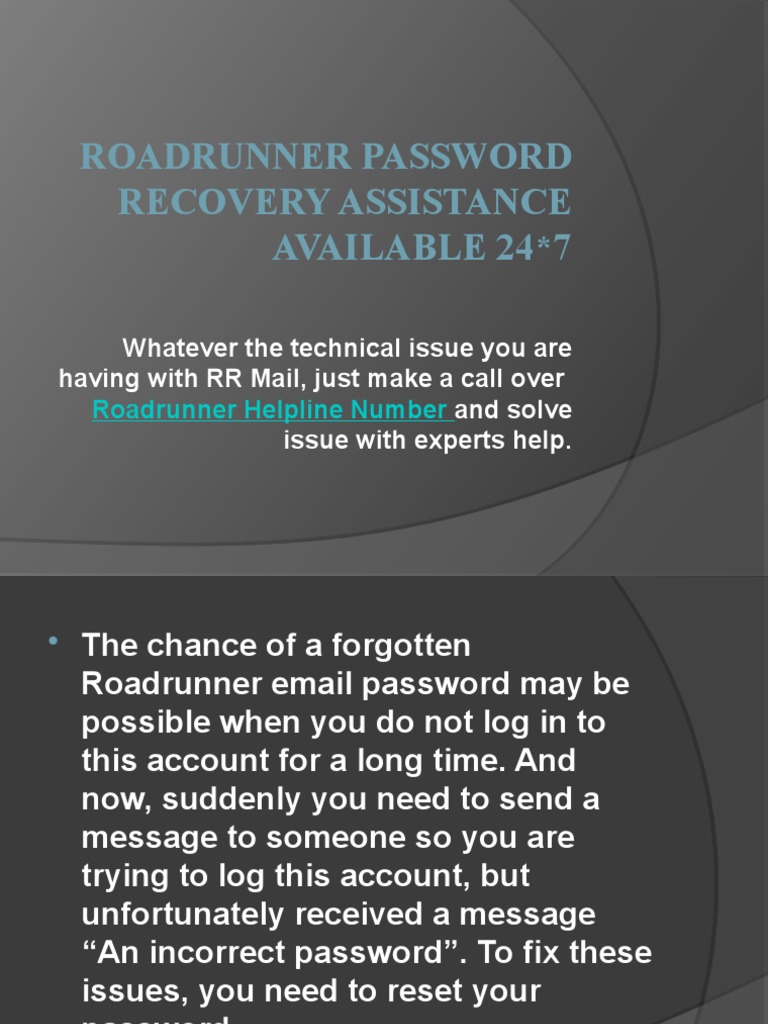 Roadrunner Password Recovery - PPT1 | PDF