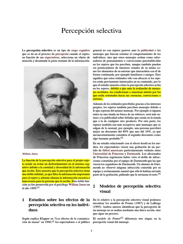 Percepción Selectiva y su Impacto | PDF | Neurociencia conductual ...