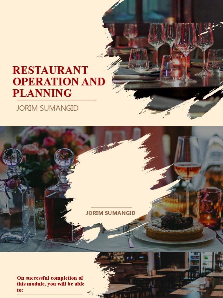 Restaurant Operation and Planning | PDF | Menu | Restaurants