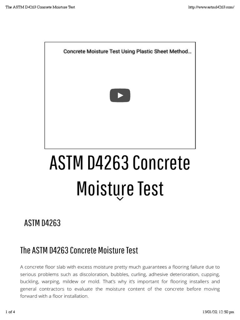 The ASTM D4263 Concrete Moisture Test | PDF | Building Engineering ...