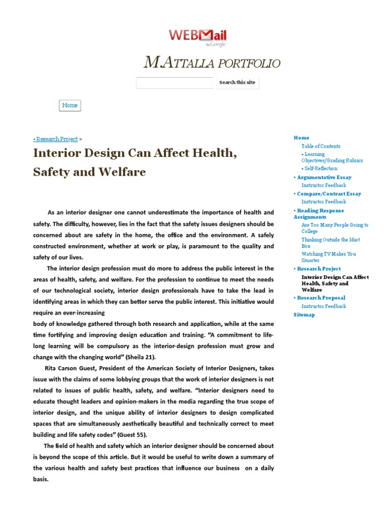 Interior Design Can Affect Health, Safety and Welfare | PDF | Safety ...