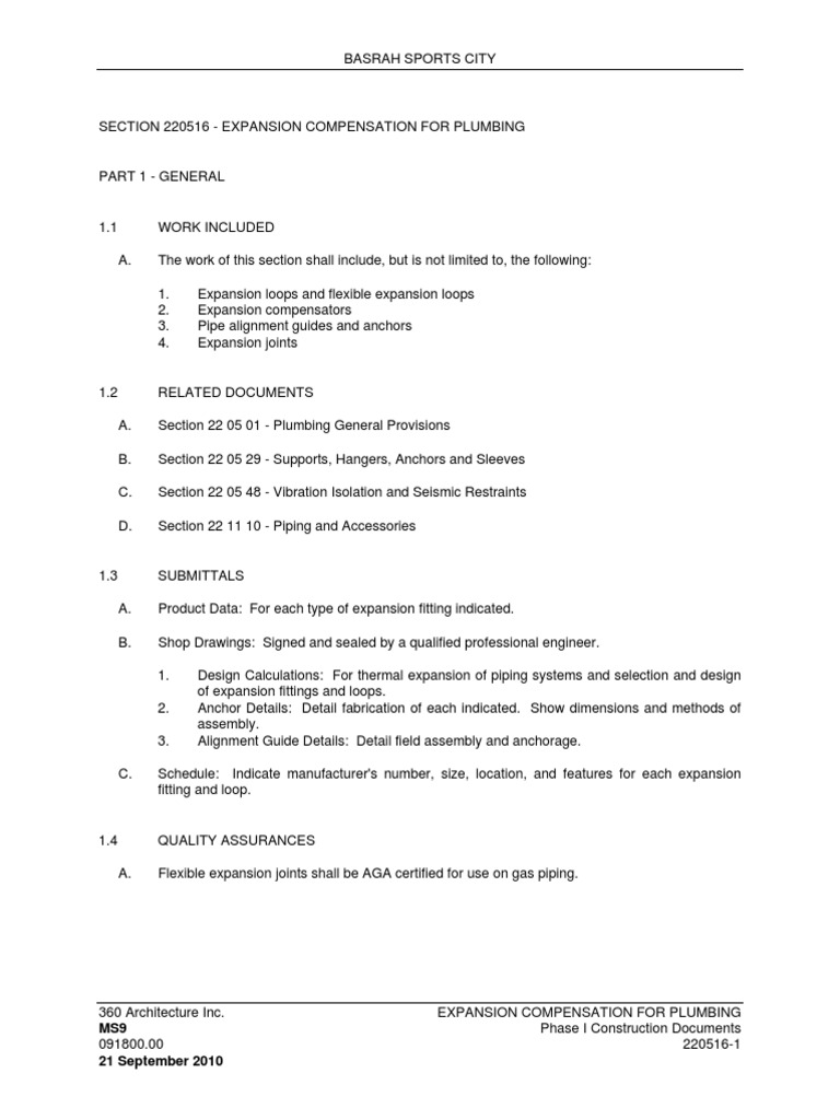 Expansion Compensation For Plumbing | PDF | Pipe (Fluid Conveyance) | Screw