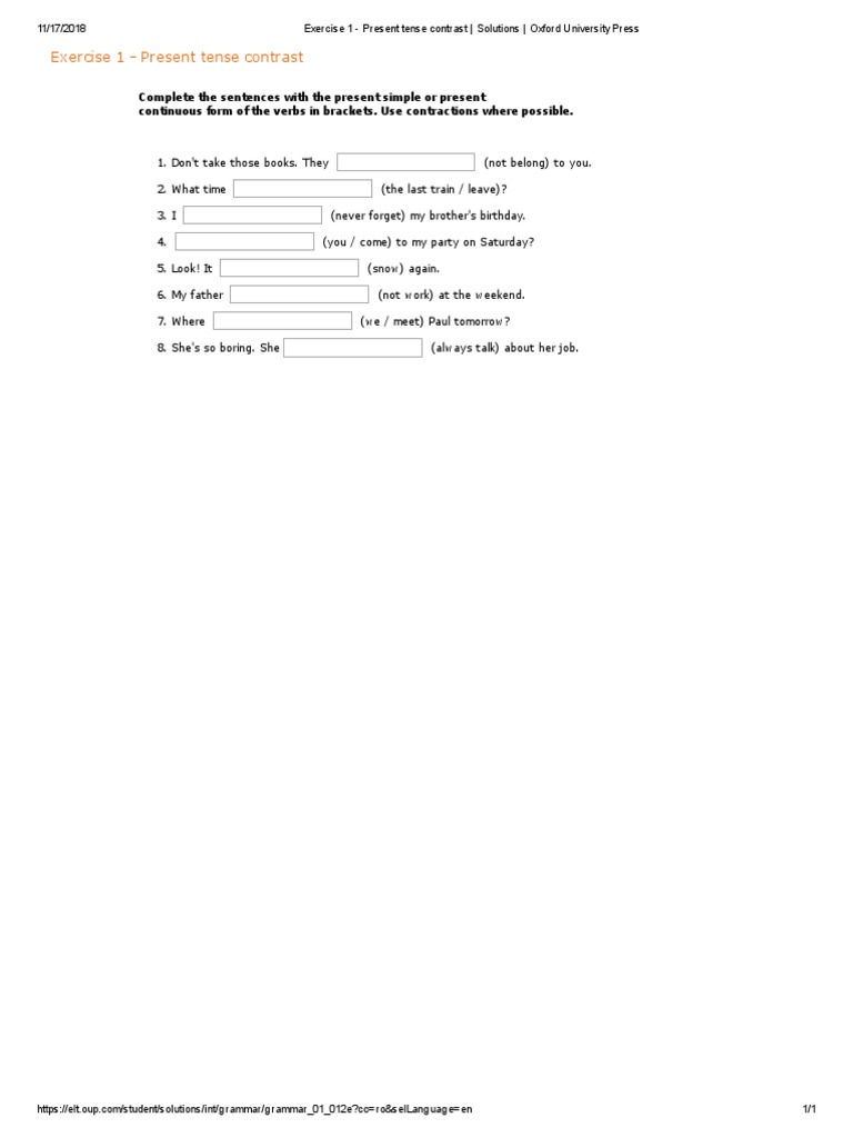 English Grammar Exercise | PDF