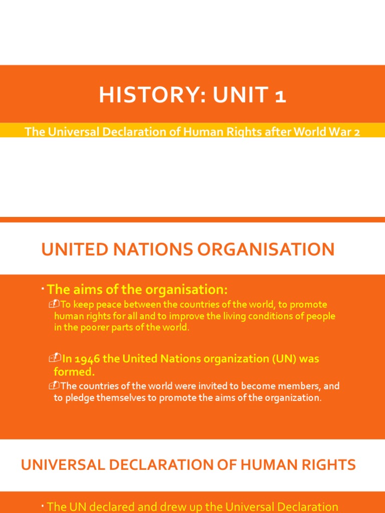 History: Unit 1: The Universal Declaration of Human Rights After World ...