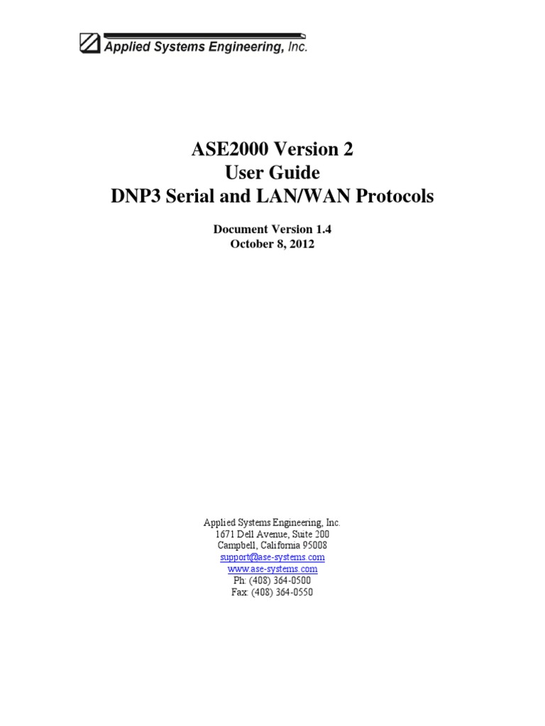 ASE2000 V2 DNP3 Protocol | PDF | Transmission Control Protocol ...
