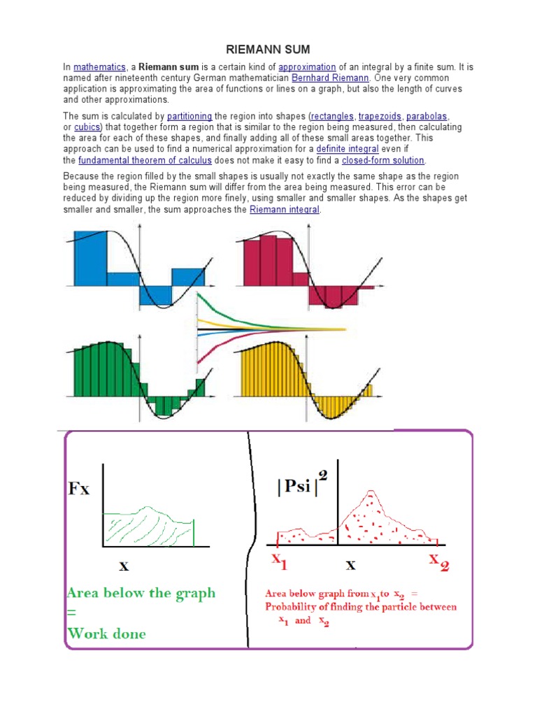 Riemann Sum: Mathematics Approximation Bernhard Riemann | PDF ...