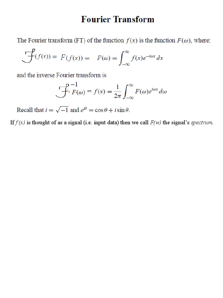 Fourier Transform and Inverse Fourier Transform Examples | PDF
