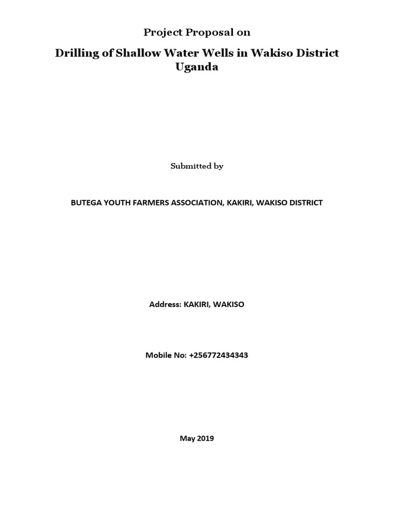 Shallow Water Wells Project in Wakiso | PDF | Sustainability | Poverty