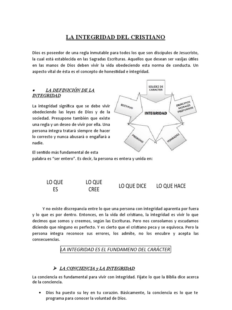La Integridad del Cristiano según la Biblia | PDF | Pecado | Dios