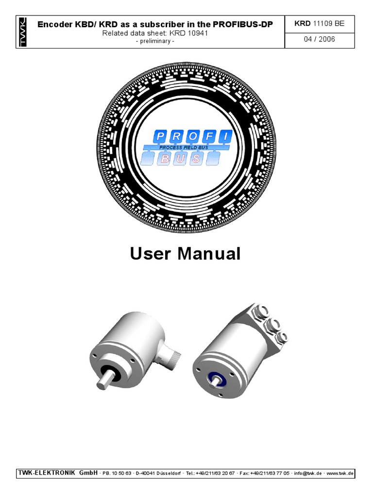 User Manual: Encoder KBD/ KRD As A Subscriber in The PROFIBUS-DP | PDF | Bit | Parameter ...