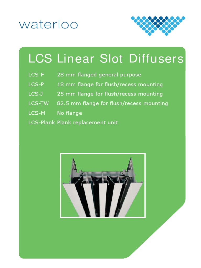 Waterloo LCS-aluminium-linear-slot-diffusers | PDF | Liquids | Gases