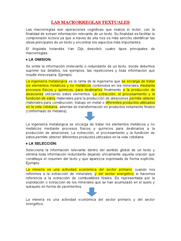 Las Macrorreglas Textuales | PDF | Metalurgia | Minería