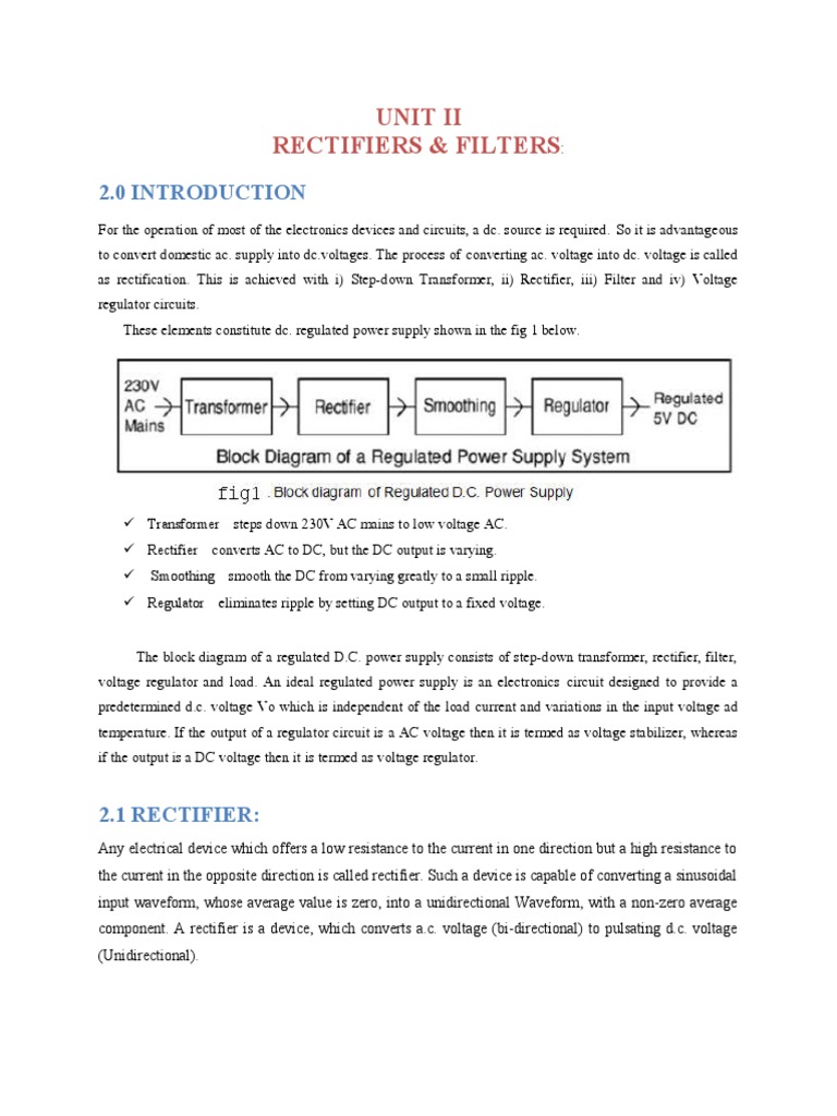 Unit Ii Rectifiers & Filters | PDF | Rectifier | Inductor